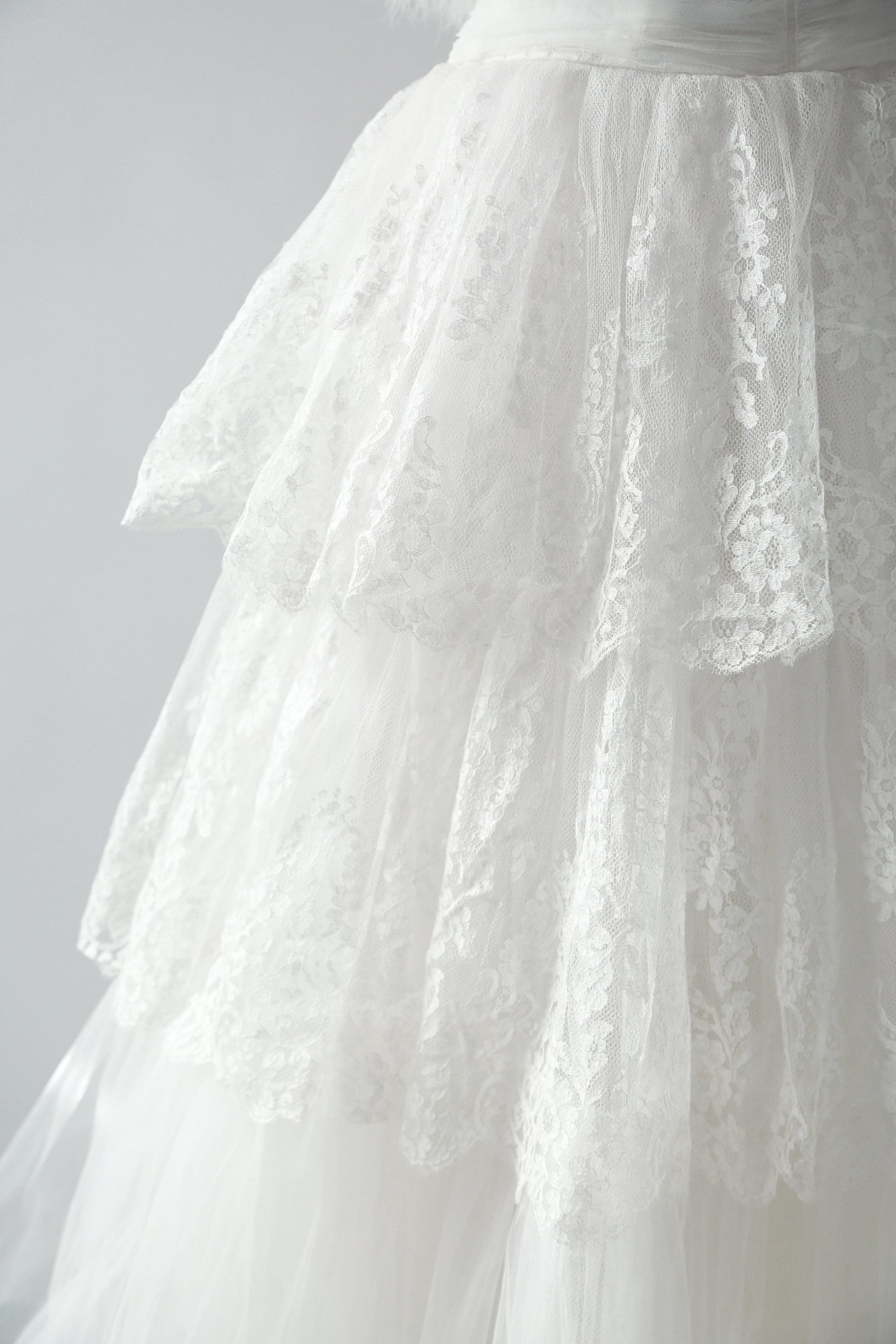 Corrine wedding dress Vintage 50s floral lace tiered wedding | Etsy