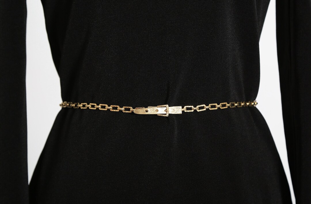 Vintage 70s KIM Gold Chain Link Belt - Etsy
