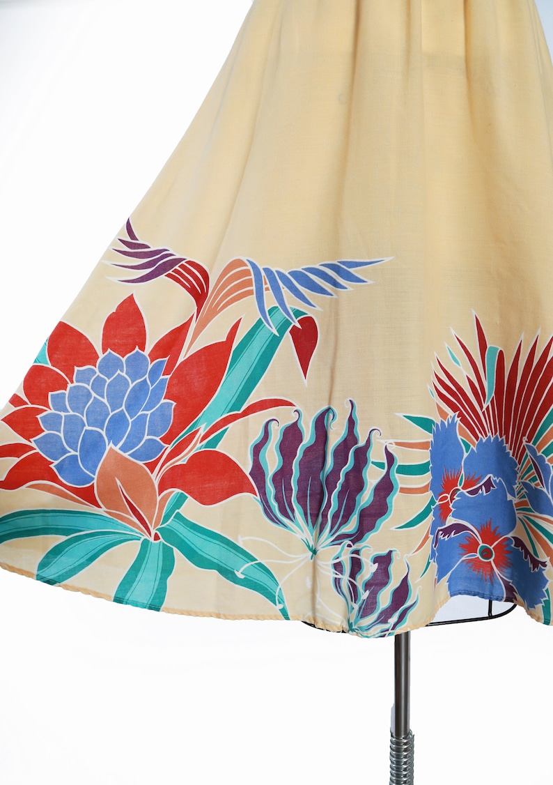 Island Vibes Skirt Vintage 70s Tropical Cotton Skirt - Etsy