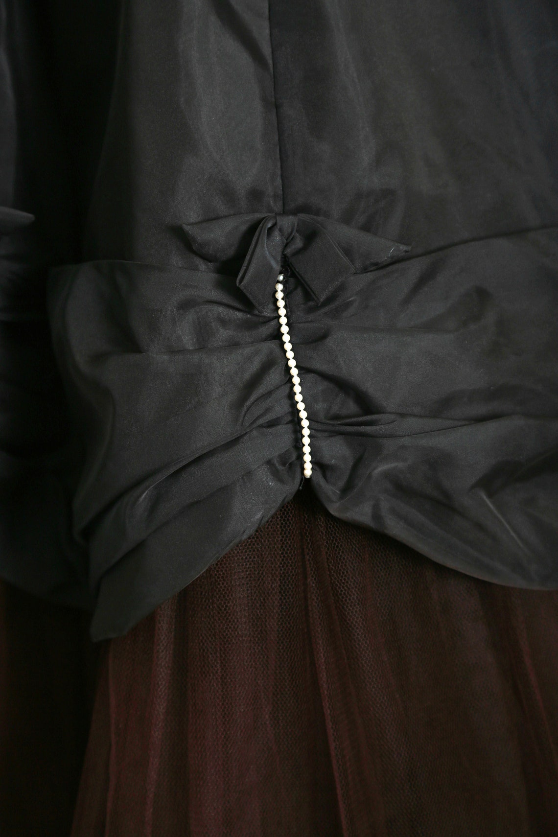 Emma Domb Gown Vintage 50s Emma Domb Black Beaded Pearl - Etsy