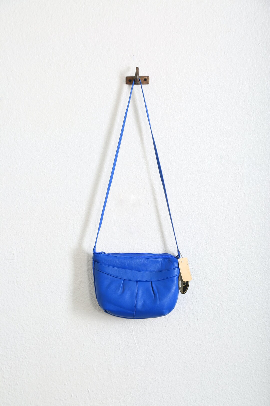 Vintage 90s Bright Blue Leather Purse | 1990s Deadstock Leather Purse ...