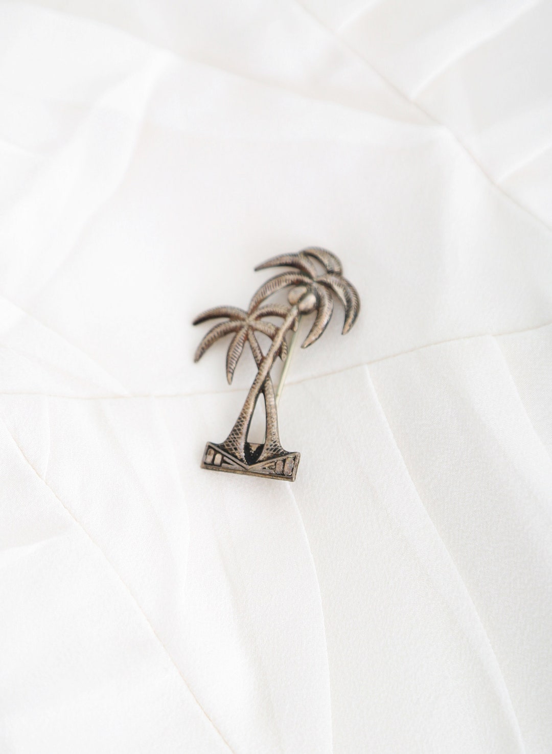 Vintage 1940s Sterling Silver Double Palm Tree Pin Brooch - Etsy