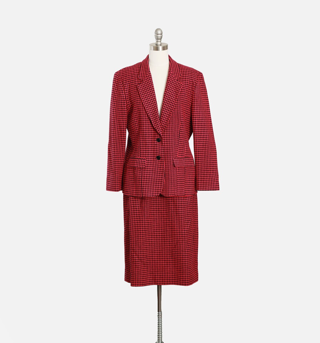 Pendleton Pink Suit Vintage 80s Pendleton Pink Houndstooth Wool Skirt ...