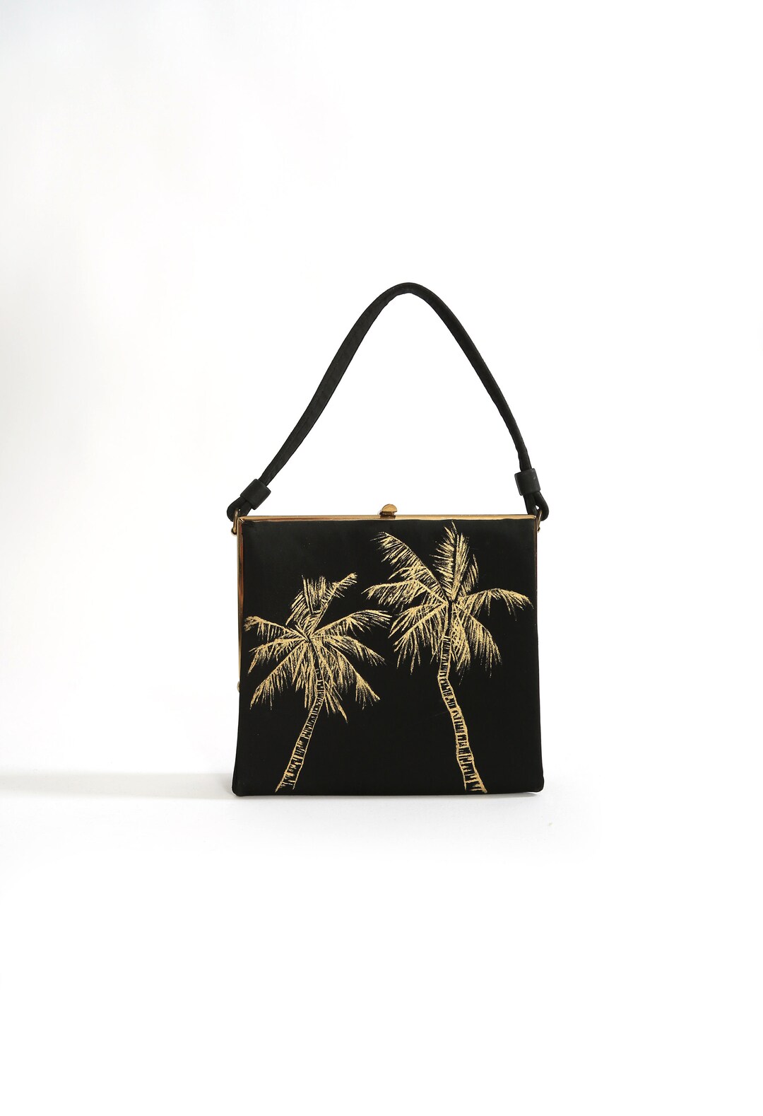 Vintage 50s Hand Painted Tropical Palm Tree Purse - Etsy