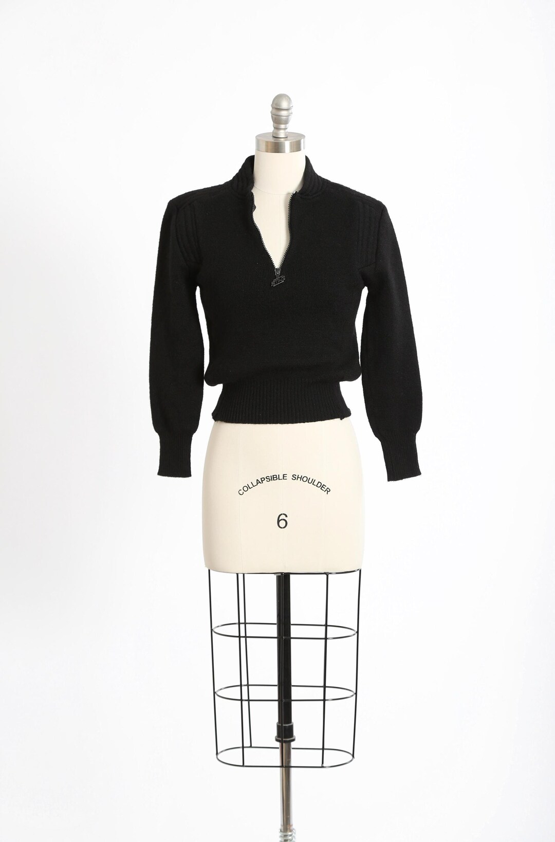 White Stag Knit Wool Sweater Vintage 70s Does 40s Black Wool Ski ...