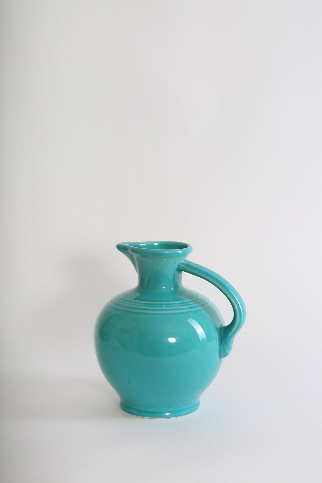 Vintage 40s 50s Fiesta Wear HLC Homer Laughlin Turquoise Blue Pitcher ...