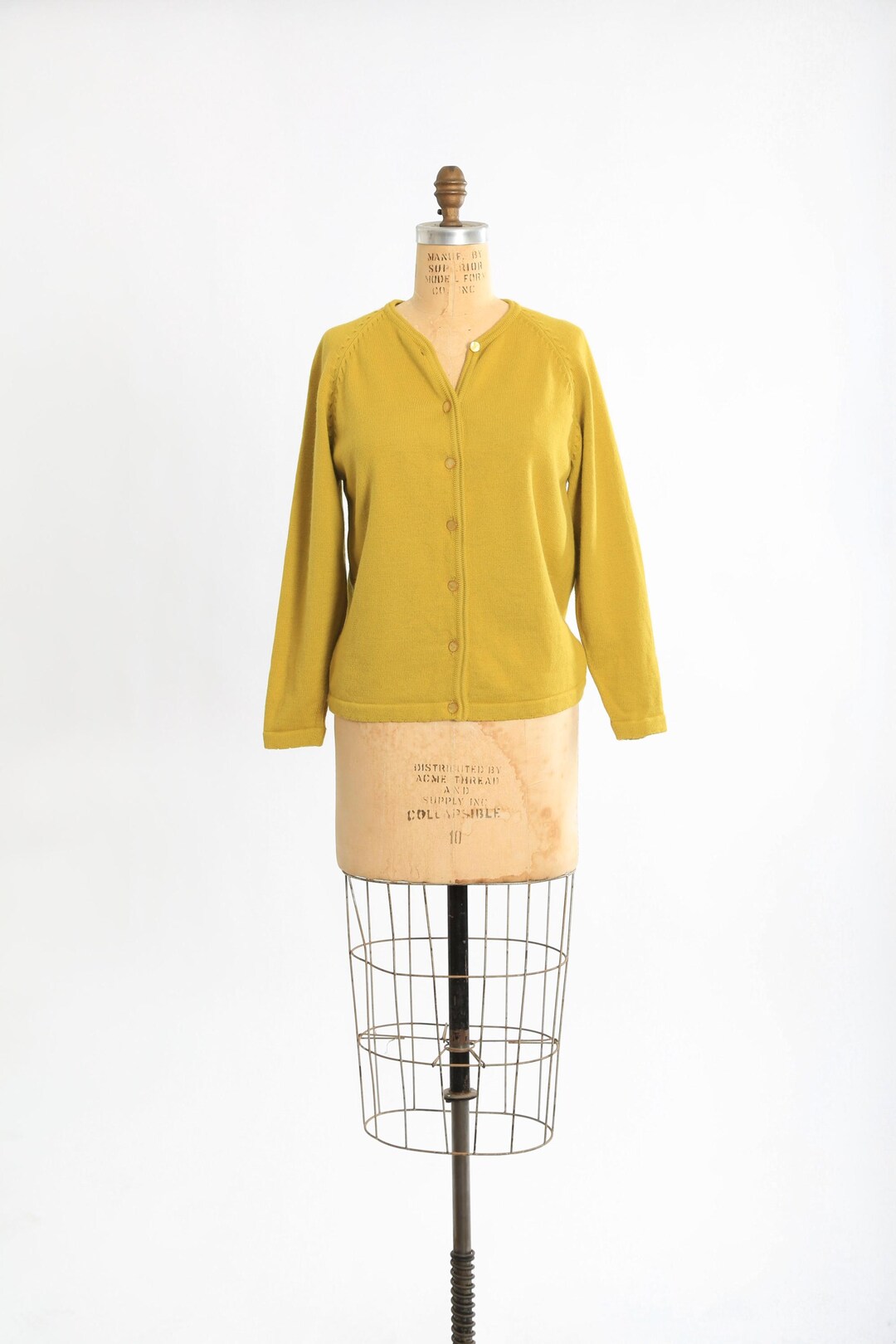 Vintage 60s Chartreuse Pure New Wool Knit Cardigan Sweater - Etsy