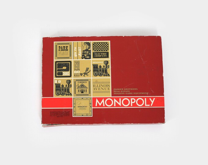 Vintage 1964 Deluxe Monopoly Red Box Complete Parker Brothers Board ...