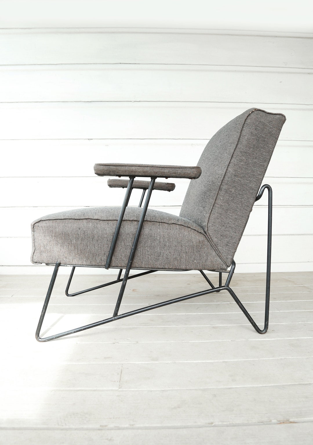 Rare Vintage Mid Century Modern Southern Cross Iron Chair Attributed to ...