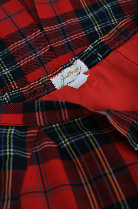 Vintage 40s Jantzen red wool high waist skirt - Gem