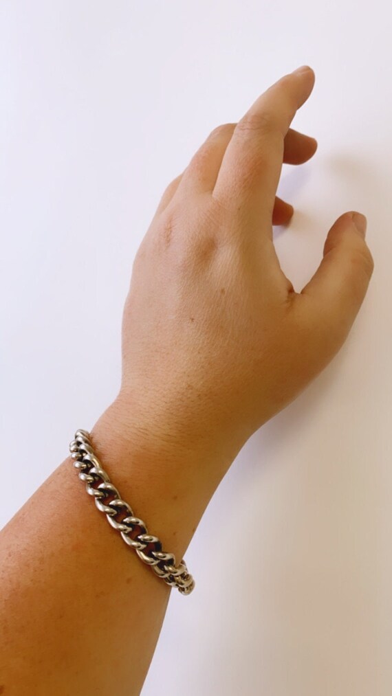 Vintage solid silver curb - Gem