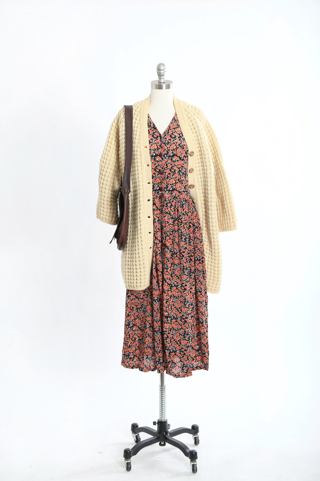 Vintage 60s Irish Wool Knit Sweater | 1960s Hand Knit Long Duster - Etsy