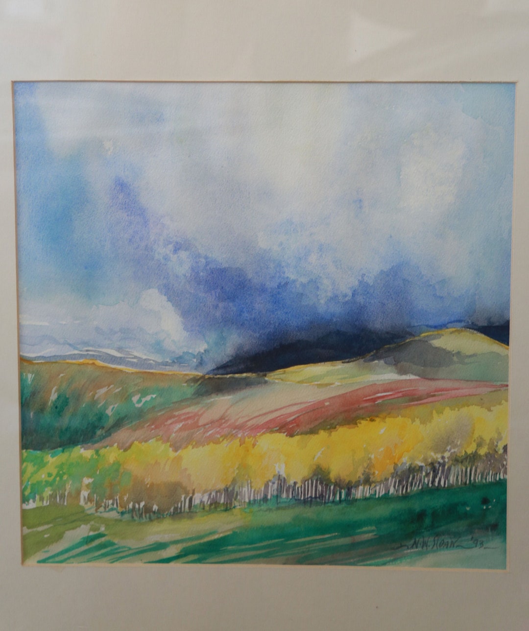 California Watercolor Landscape | Vintage Nancy Sloan 1993 Fine Art ...
