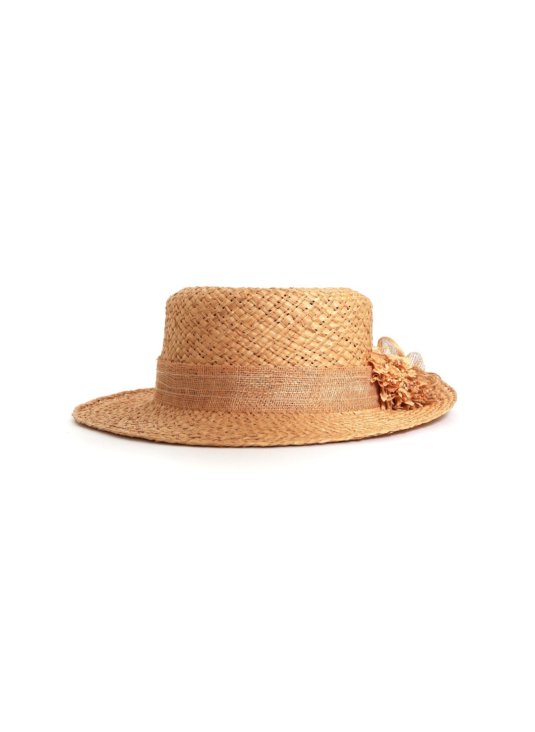 90s Natural Straw Sun Hat - Etsy