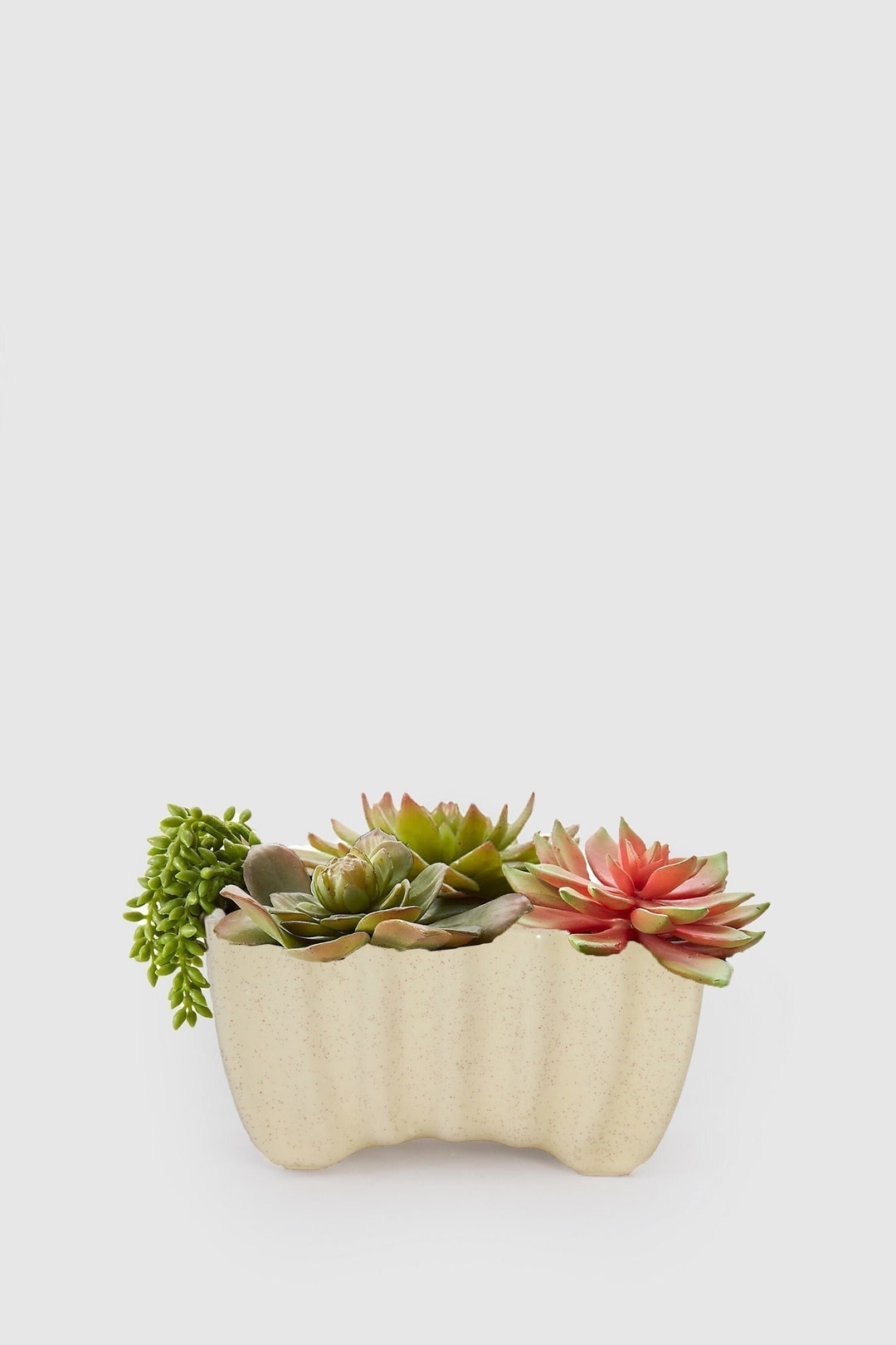 Bauer Planter | Vintage Mid Century Modern 50s Ivory Speckleware ...
