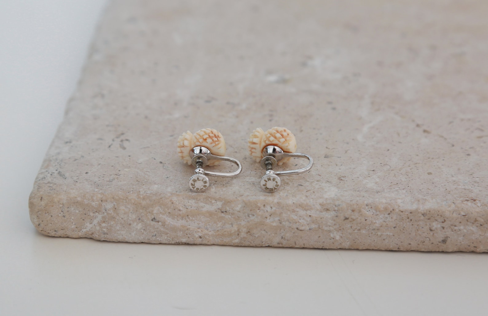 Vintage 1940s 50s Carved Bone Pineapple Sterling Silver Screw - Etsy