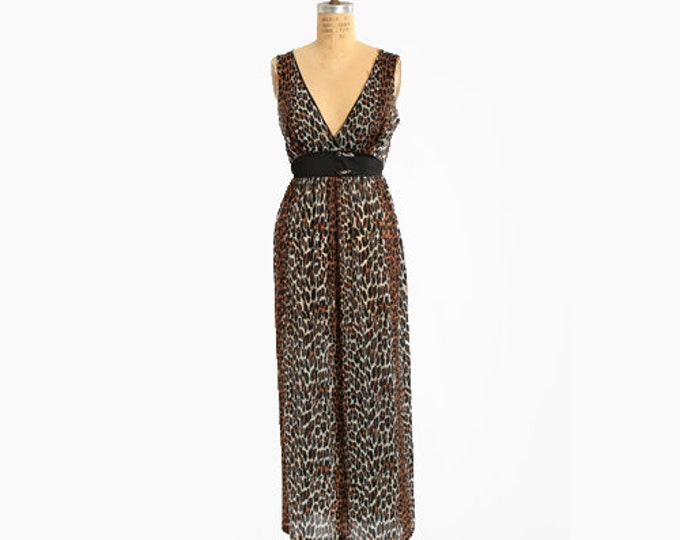 Vintage 60s Leopard Print Slip Dress Lingerie Nightie - Etsy