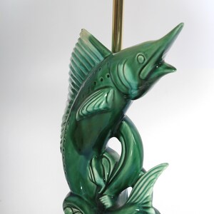 Vintage 1950s Mid Century Modern Ceramic Marlin Fish Lamp Fiberglass ...