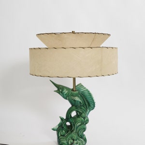Vintage 1950s Mid Century Modern Ceramic Marlin Fish Lamp Fiberglass ...