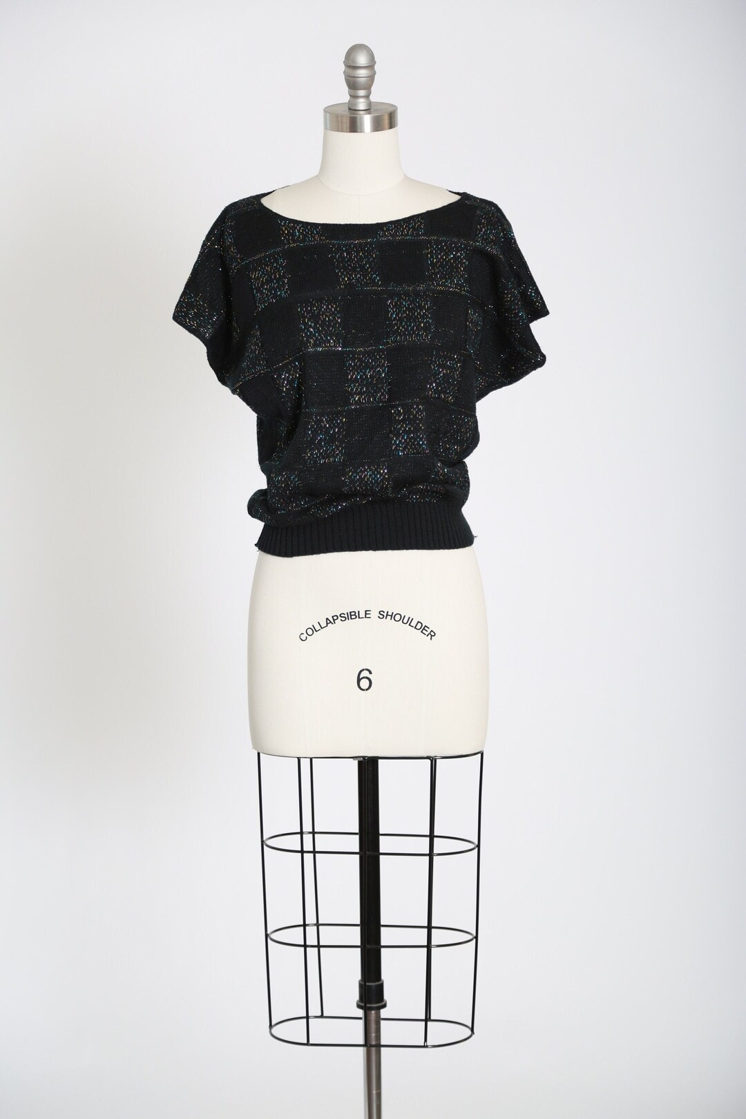 Rainbow Checker Sweater Vintage 80s Rainbow Knit Lurex - Etsy