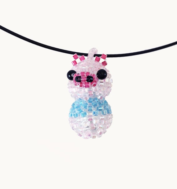 Items similar to Beaded Pig, pig necklace, seed bead jewelry on Etsy