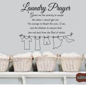 Laundry Prayer Grant Me the SERENITY Home Vinyl Wall Lettering Quotes ...