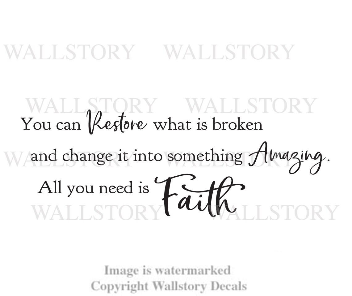 Family Wall Quotes Decal You Can Restore What is Broken All - Etsy