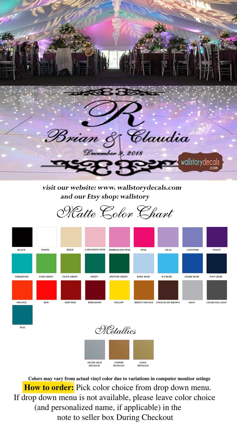 Wedding Reception Dance Floor Decal Personalized Custom | Etsy