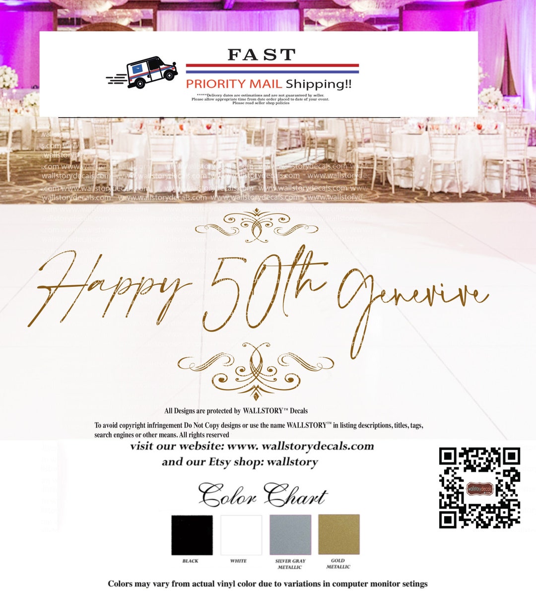 30th 40th 50th 60th 70th Birthday Decor | Personalized Vinyl Dance ...