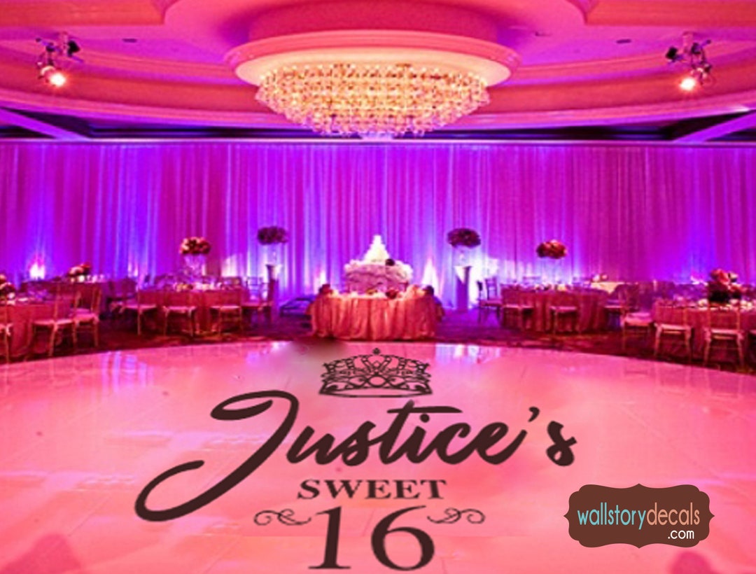 Personalized Sweet 16 Dance Floor Decal – Custom Name Princess Party ...