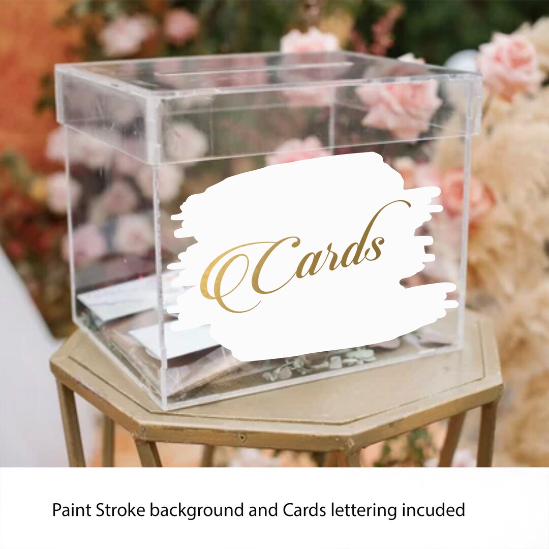 Paint Brush Wedding Card Box Decal for Wood or Acrylic Box 5x7 FREE ...
