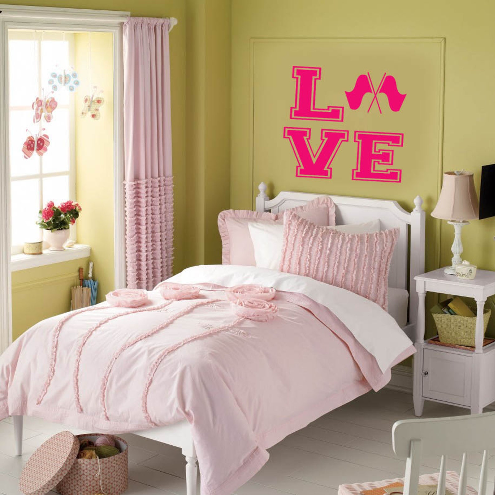 LOVE Color Guard Winter Guard FLAG Vinyl Wall Lettering Decal LARGE ...