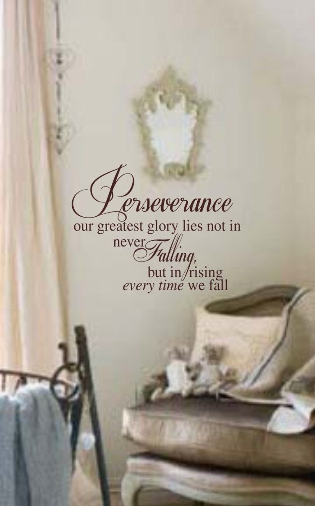 Perseverance Inspirational Family Vinyl Wall Lettering Decal - Wall ...