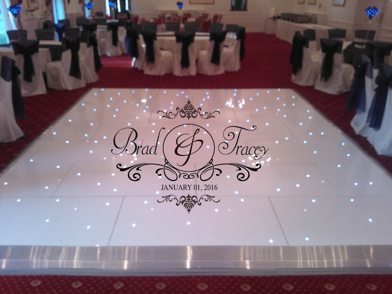 Custom Damask Wedding Dance Floor Decal – Personalized Name & Logo - Etsy