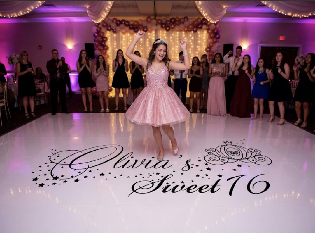 Sweet 16 Dance Floor Decal - Cinderella Carriage, Princess Party - Etsy