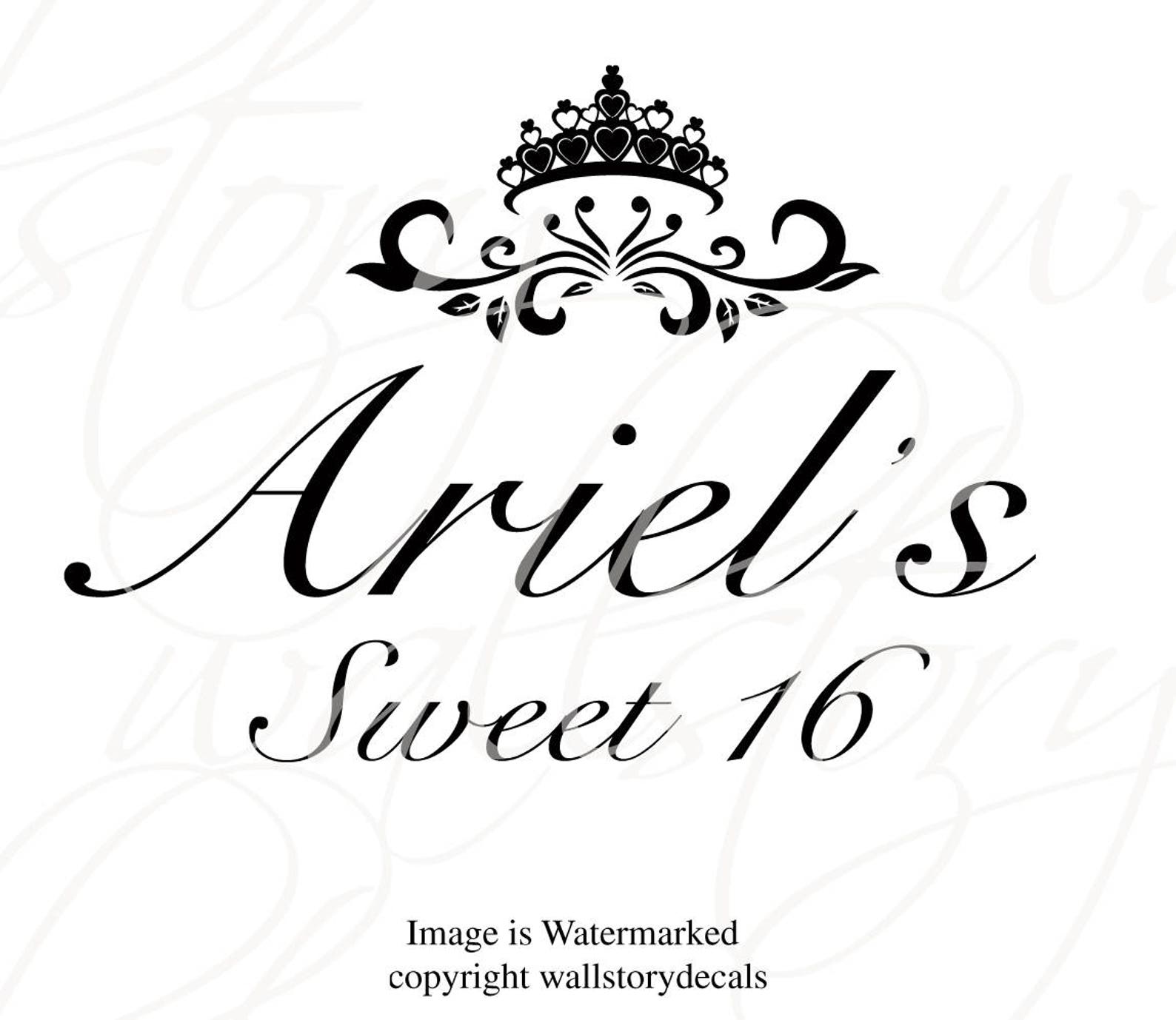 Sweet 16 Dance Floor Decal Personalized Custom Name With Heart Princess ...