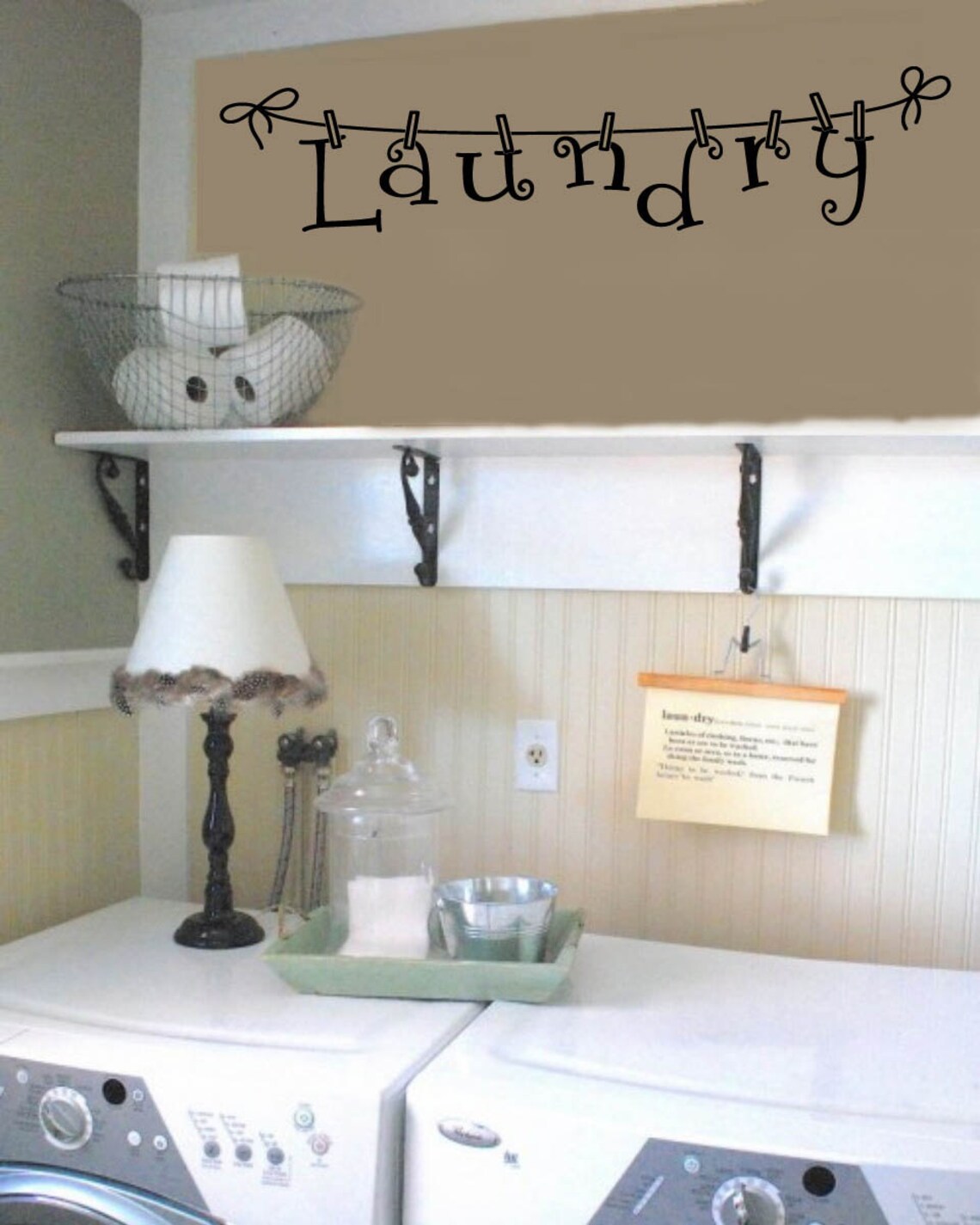 LAUNDRY Room Clothes Line Wall Decal Wall Lettering | Etsy