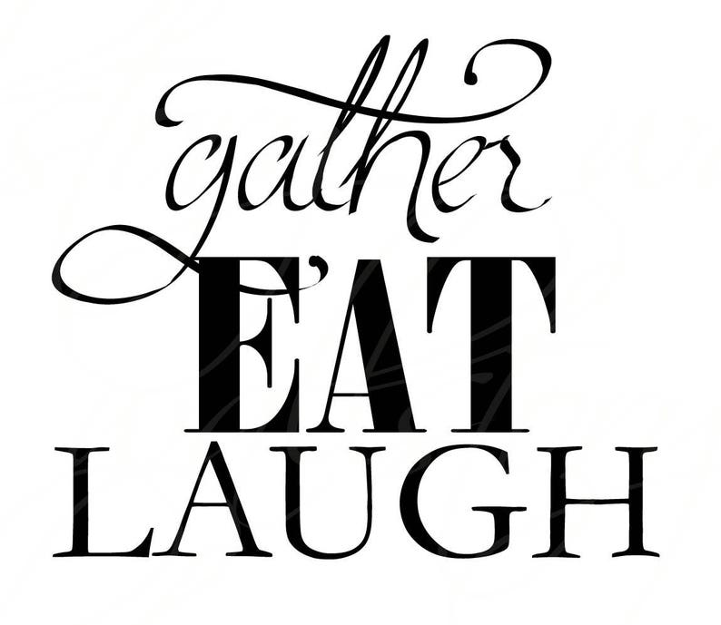 Family Wall Quotes Decal Gather EAT Laugh Wall Decals - Etsy