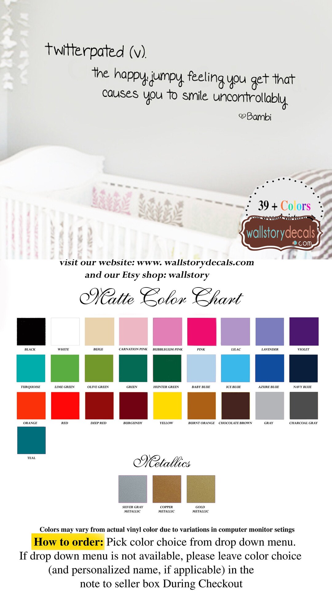 Twitterpated Happy Jumpy Feeling Wall Quote Decal Baby Girl Nursery ...