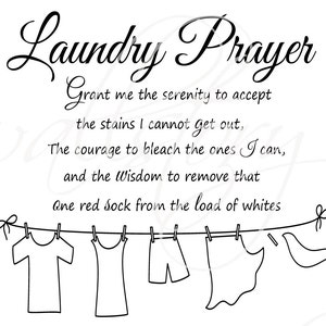 Laundry Prayer Grant Me the SERENITY Home Vinyl Wall Lettering Quotes ...