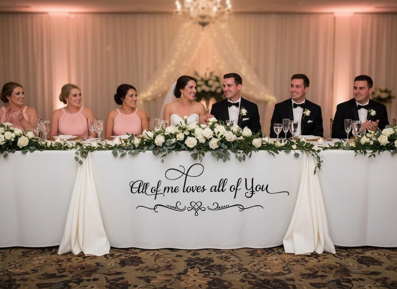 Wedding Decor | Head Table Sign Decal | Reception Party Decorations - Etsy