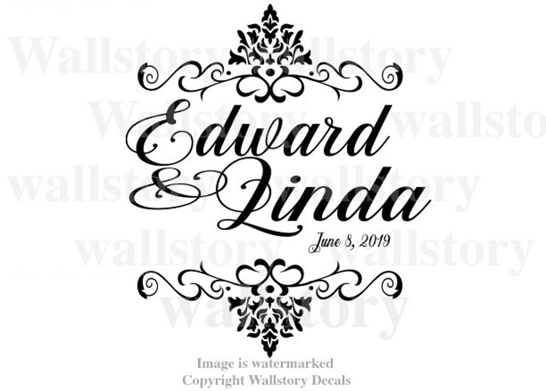 Wedding Logo Dance Floor Decal - Wedding Day - Damask Dance Floor ...