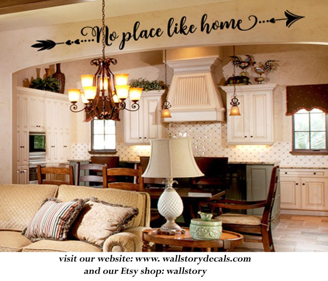 Family Wall Quotes Decal - No Place Like Home - Arrow Wall Decals Decor ...