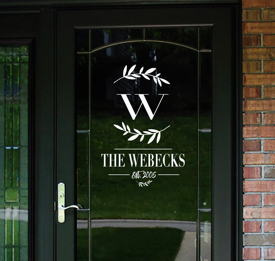 Door Decor Name Welcome Wreath Front Porch Storm Sign Decal | Custom ...