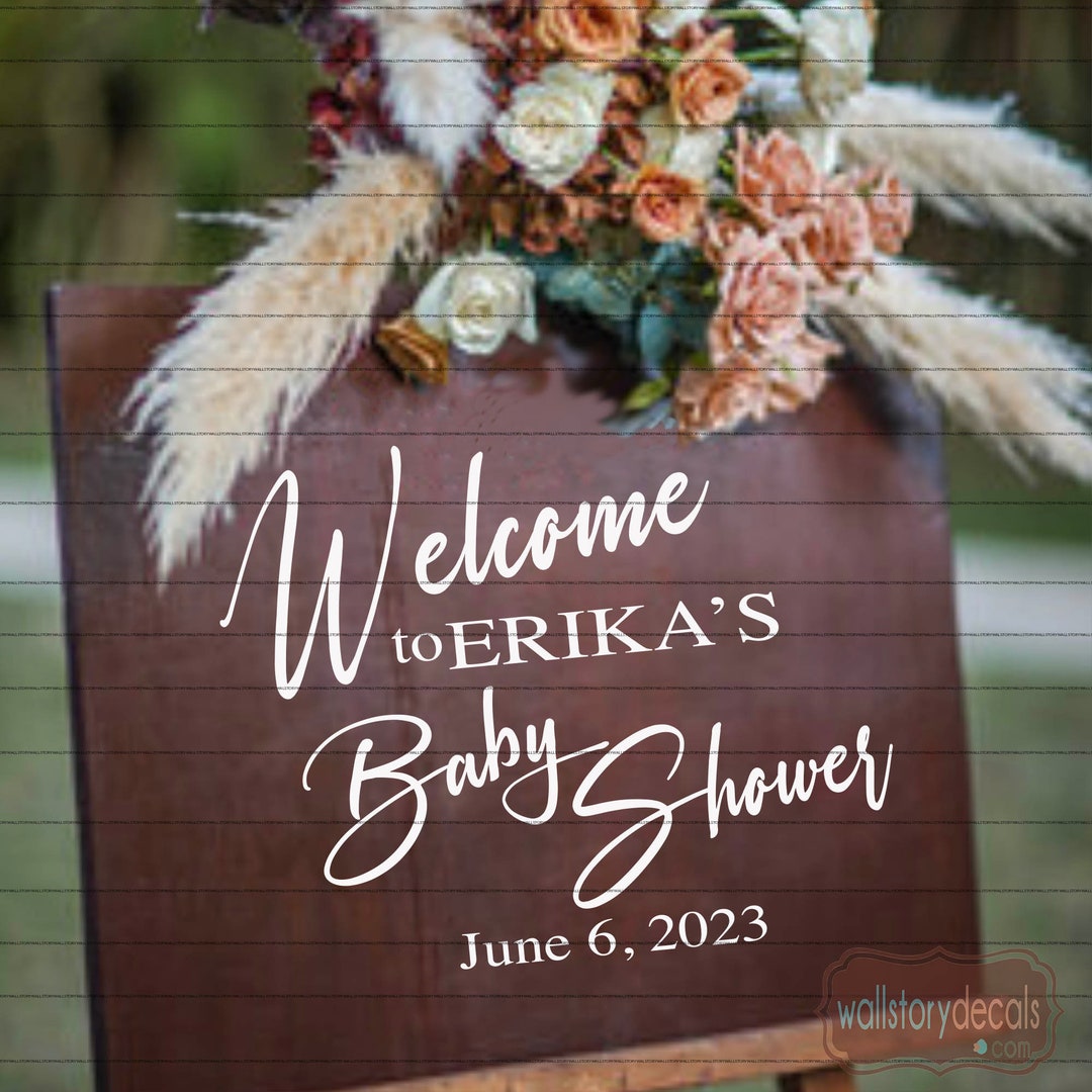 Custom Baby Shower Welcome Sign Decal Decor for Sign Making ...