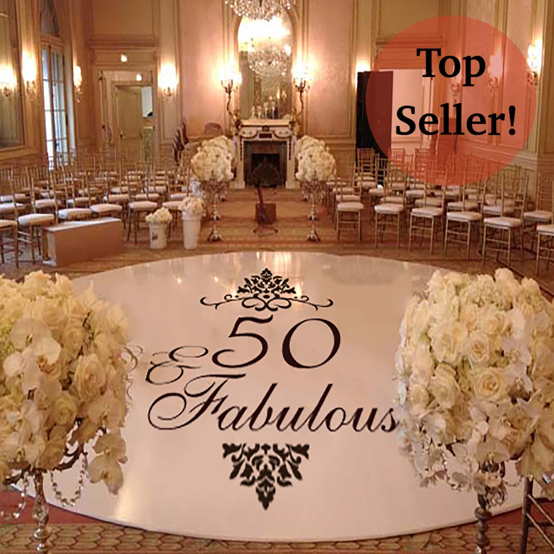 Birthday Party 40 or 50 and Fabulous Damask Dance Floor Decal ...