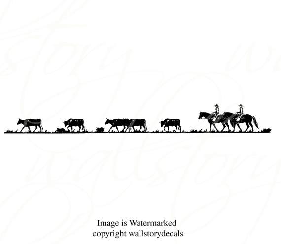 Cattle Drive Silhouette