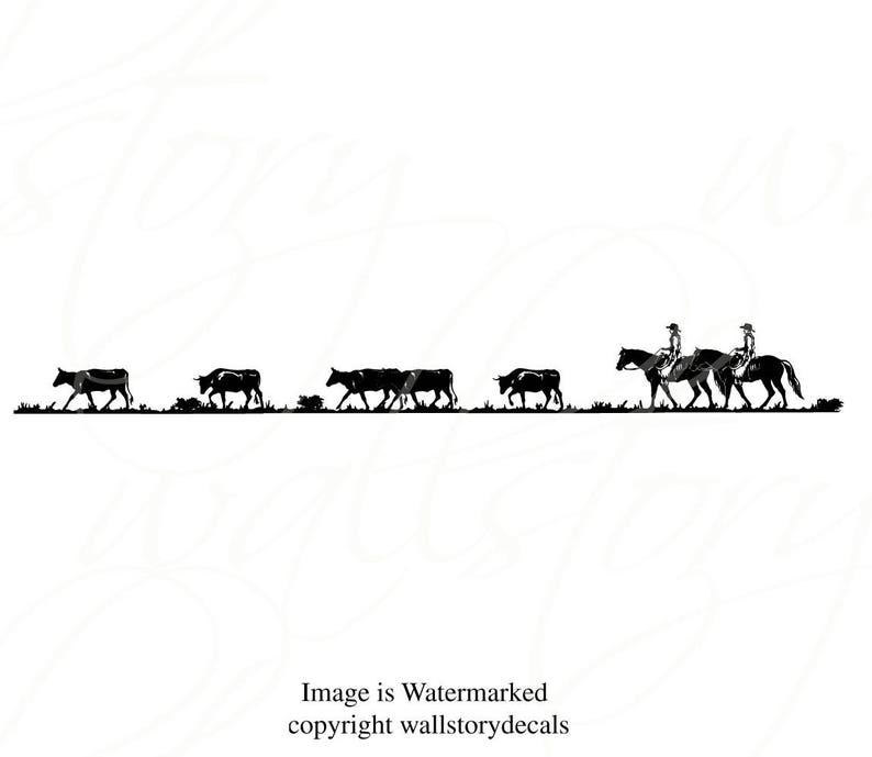 Family Wall Decals Cowboy Ranch Silhouette wall Decals Decor - Etsy