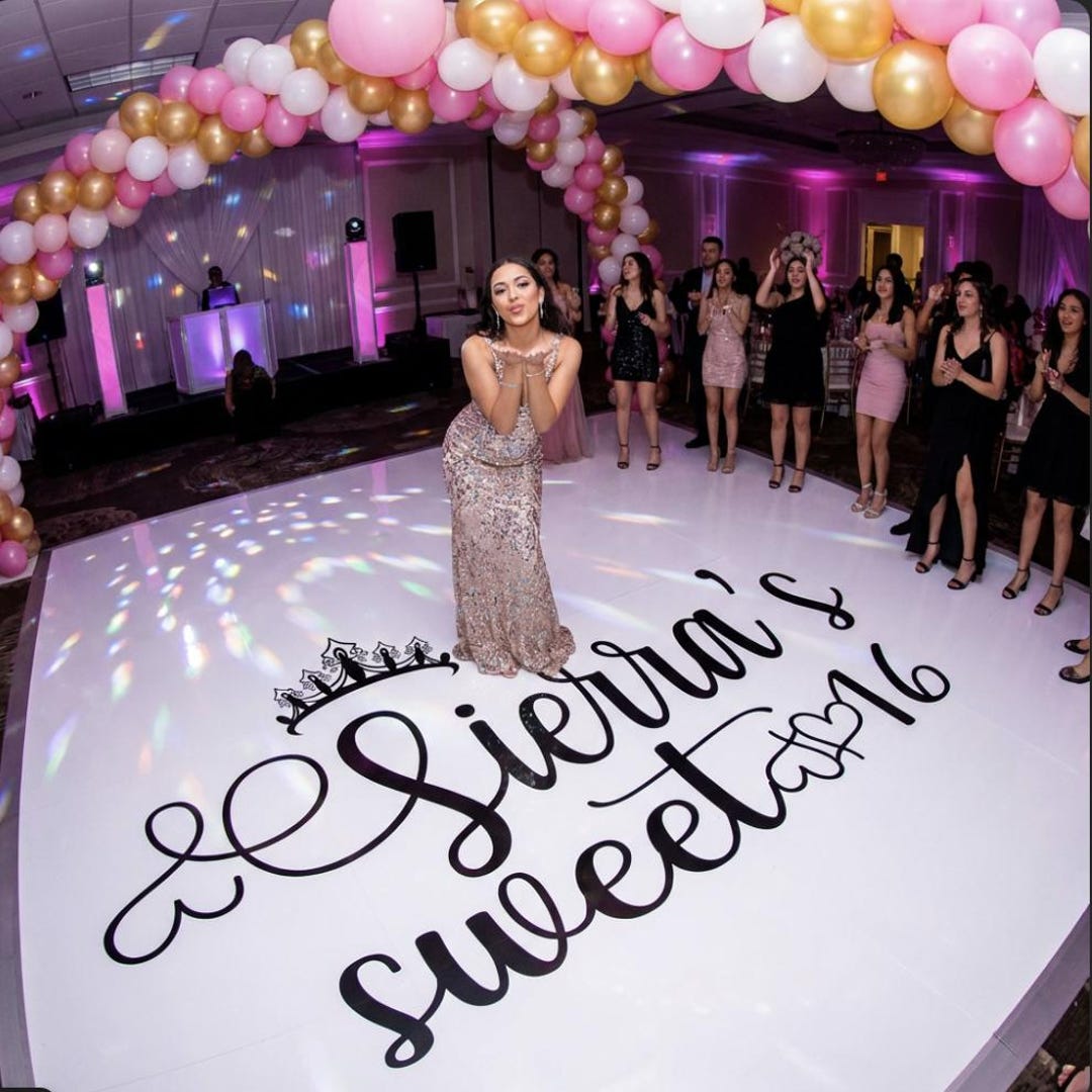 Custom Sweet 16 Dance Floor Decal | Princess Theme | Birthday Party ...