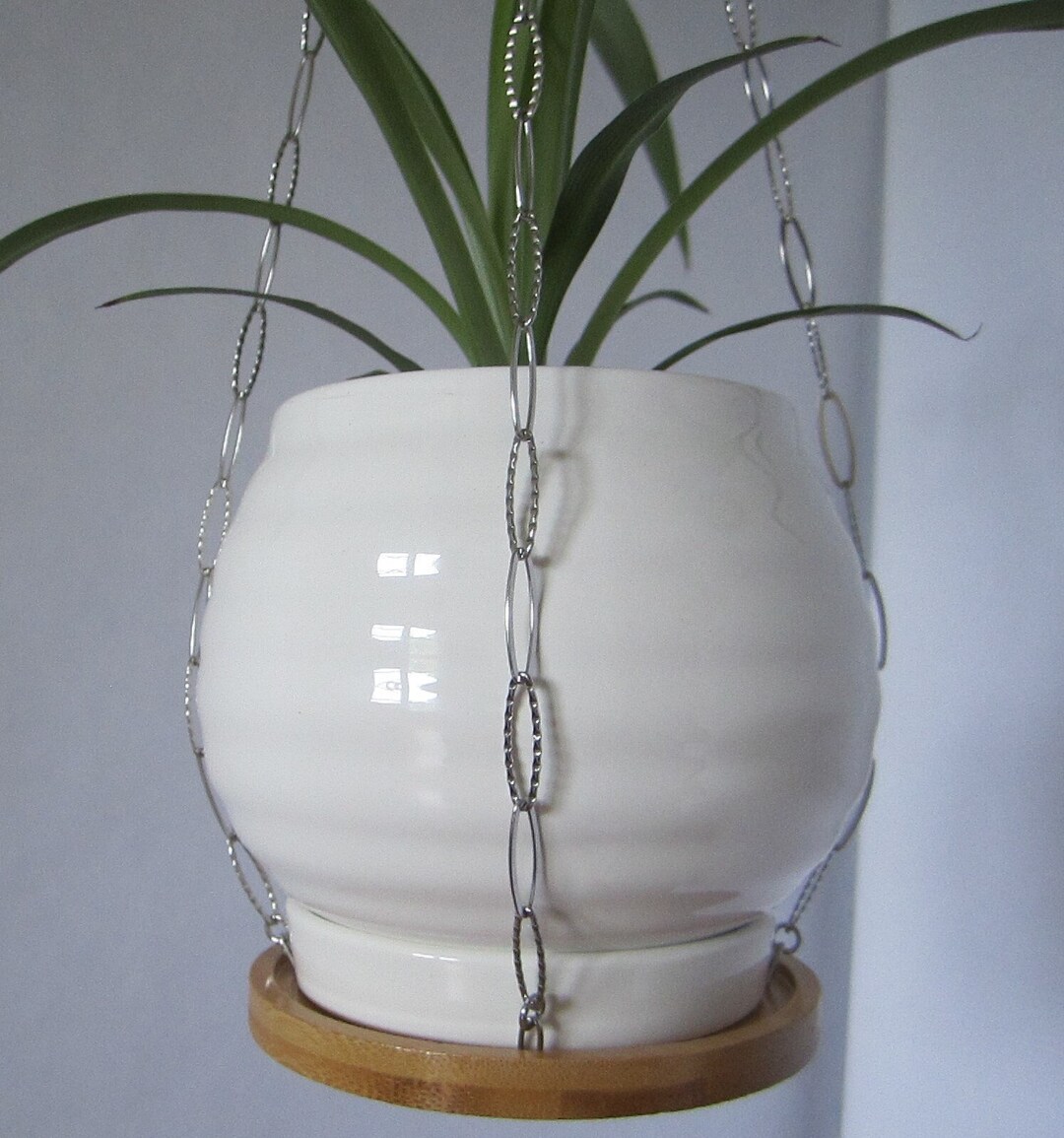 Stamped Ovals Chain Plant Hanger, Stainless Steel Chain Hanging Plant ...